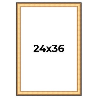24x36 Frame Gold Plein Aire Solid Wood Picture Frame Width 2 Inches ...