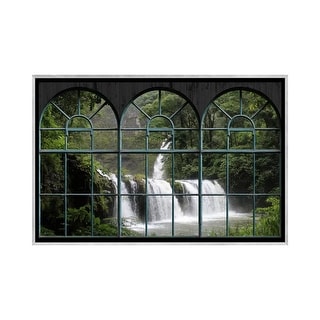 iCanvas "Waterfall Window View" by Unknown Artist Framed - Bed Bath ...