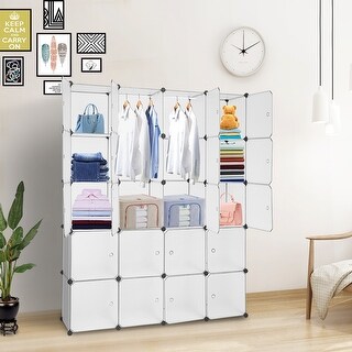 20 Cube Closet System Cabinet Cubby Shelving DIY Modular Bookcase with ...