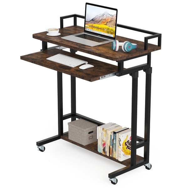 Portable Standing Desk , Adjustable Height Couch Table with Keyboard ...