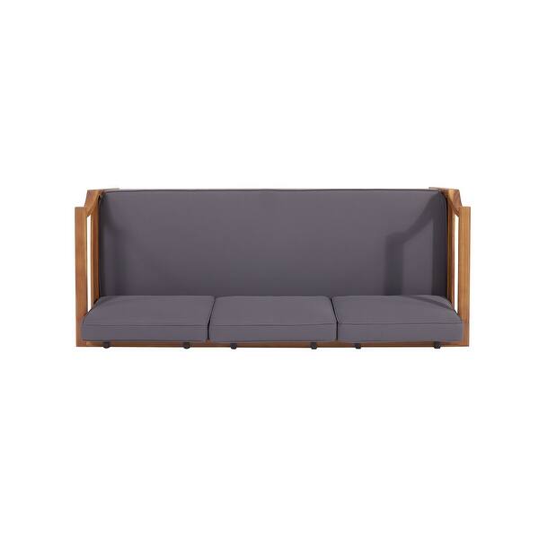 Aston Outdoor Acacia Wood 3 Seater Sofa by Christopher Knight Home ...