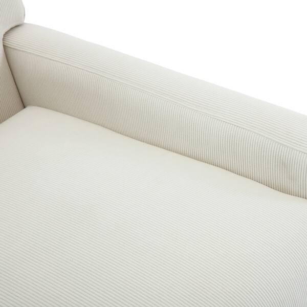 Industrial Slant Armchair Sofa Beige Velvet Single Sofa Accent Couch ...