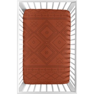 Tribal Boho Dot Baby Boy Girl Fitted Mini Portable Crib Sheet - Rust ...
