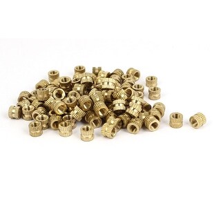 M5 x 6mm x 7.3mm Brass Cylinder Knurled Threaded Insert Embedded Nuts ...