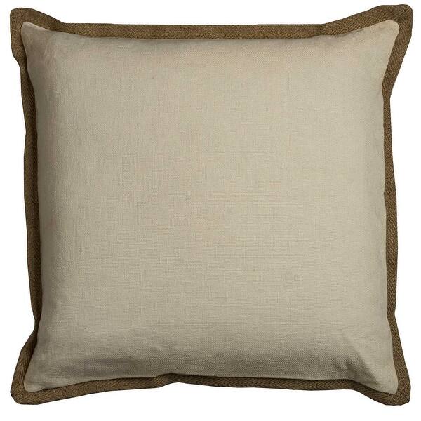 Solid Off-white Cotton Square Throw Pillow - Bed Bath & Beyond - 14309758