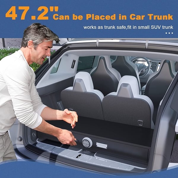 Under Bed Gun Safe Rifle Storage Safe Long Storage Case Car Trunk - Bed ...