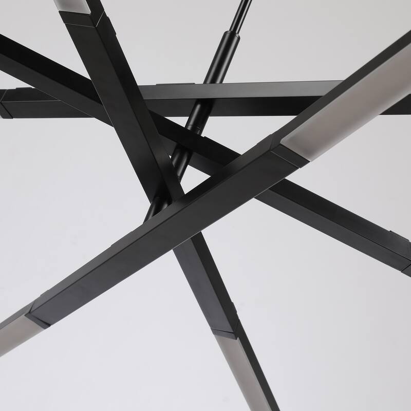 Cutlass Black LED Chandelier Aluminum Lighting Fixture Adjustable Rods ...