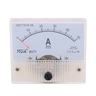 Pointer Needle 50A Rectangle Panel Current Analog Gauge Tester DC ...