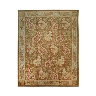 Handwoven Wool Beige Transitional Floral Spanish Style Rug - Classic ...
