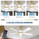 Moasis 52 Inch Dimmable Ceiling Fan with Light Remote and APP Control ...