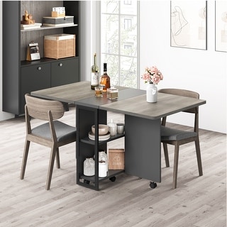 Drop Leaf Folding Dining Table with Storage Racks - Bed Bath & Beyond ...
