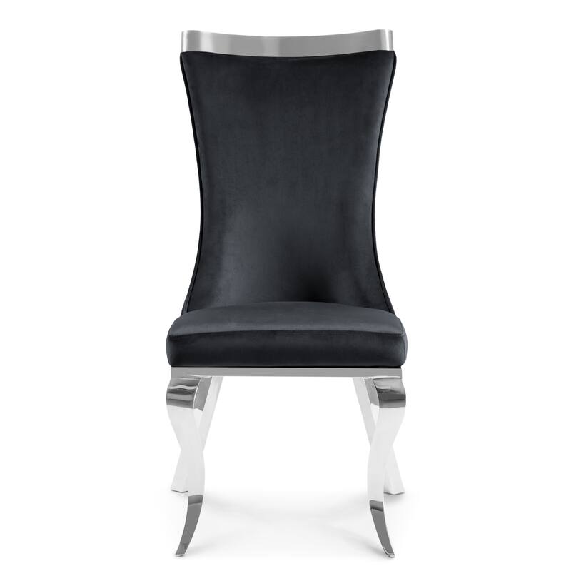 Furniture of America Thaddeus Glam Velvet High Back Side Chair (Set of ...