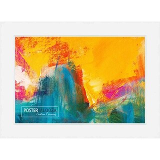 24x12 Contemporary White Complete Wood Picture Frame with UV Acrylic ...