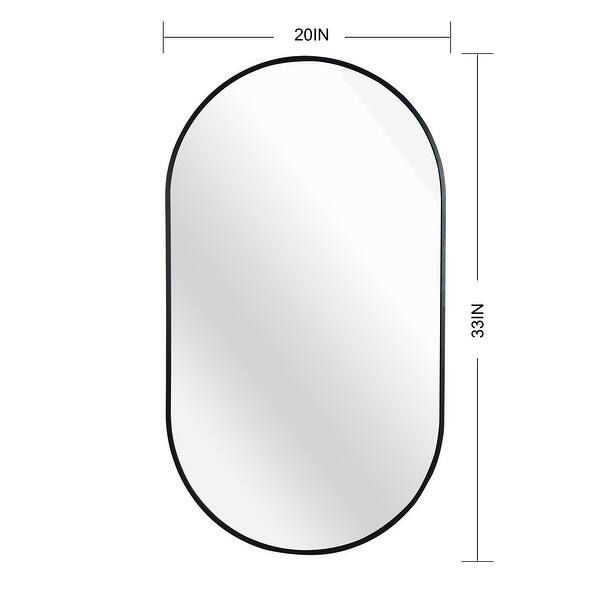 Black 20*33IN Pill Shaped Mirror for Bathroom,living room - Bed Bath ...