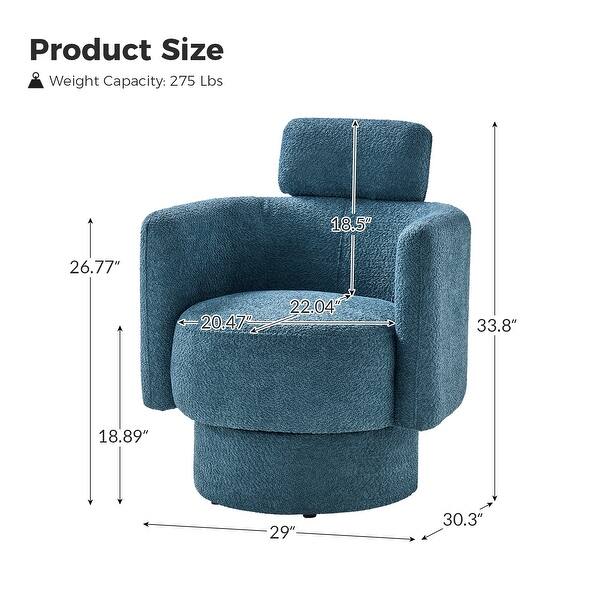 Gabriel Modern Boucle Upholstered Swivel Barrel Chair by HULALA HOME ...
