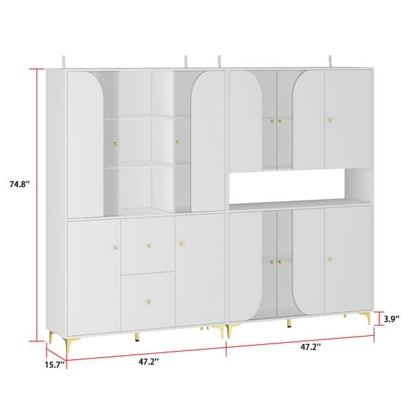 Modular Storage Unit w/Glass Doors Perfect Home Bar Pantry Display ...