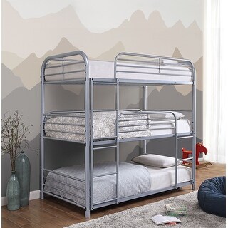 Main Twin Triple Decker Bed in Silver Finish - Bed Bath & Beyond - 37102955