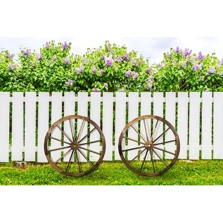 The Gray Barn Zephyr Grange Wooden Wagon Wheel with Rustic Finish (Set ...