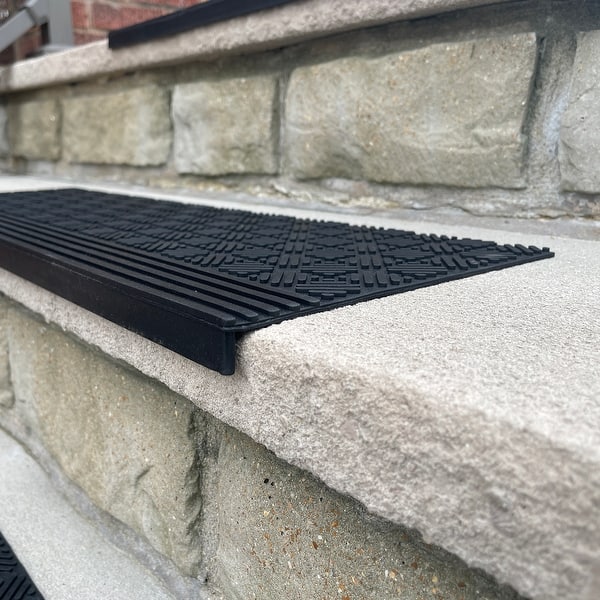 4 Piece Bull Nose Rubber Stair Tread Set 30 x 10 inch - 30"Lx10"Wx.4"H ...