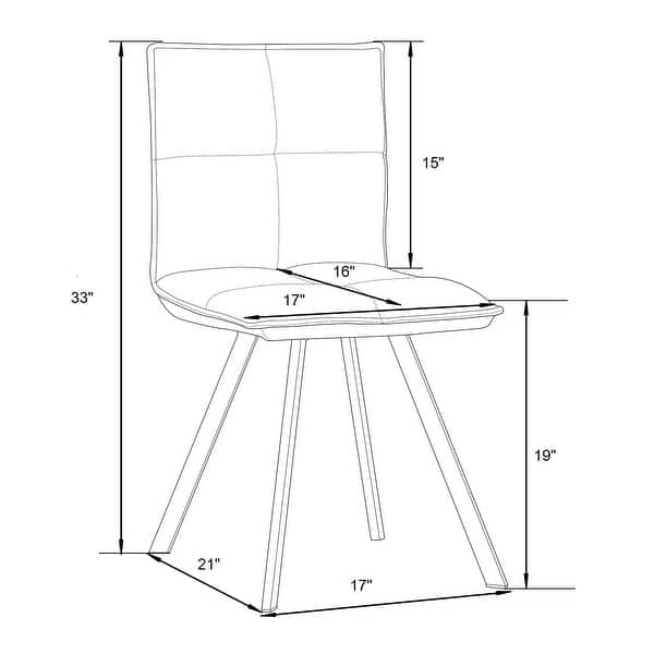 Wesley Modern Leather Dining Chair With Metal Legs by LeisureMod - On ...