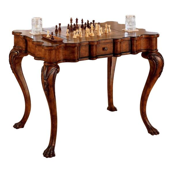 Traditional Wooden Game Table in Heritage Finish - Medium Brown - 39"W ...