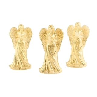 Set of 3 Wax Angels with LED Light Home Indoor Decorative Figurine Set ...