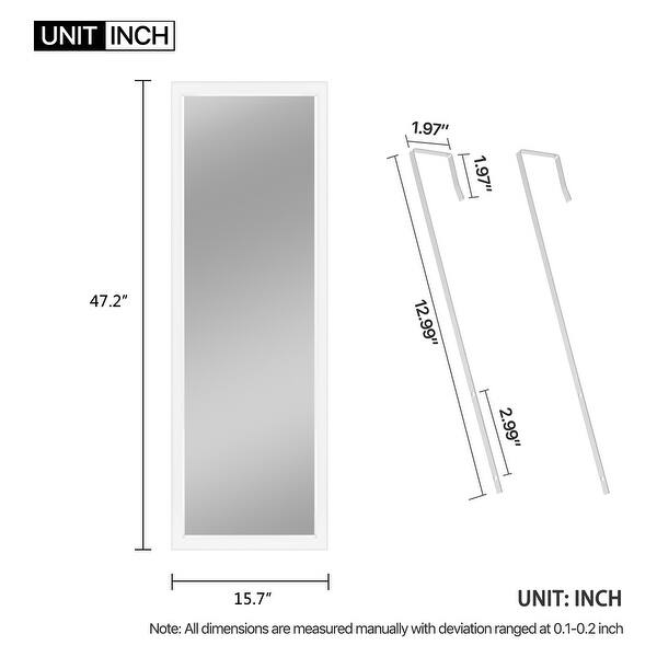 Wide Framed Door Mount Mirror - 15.7" W x 0.8" D x 47.2" H - Bed Bath ...