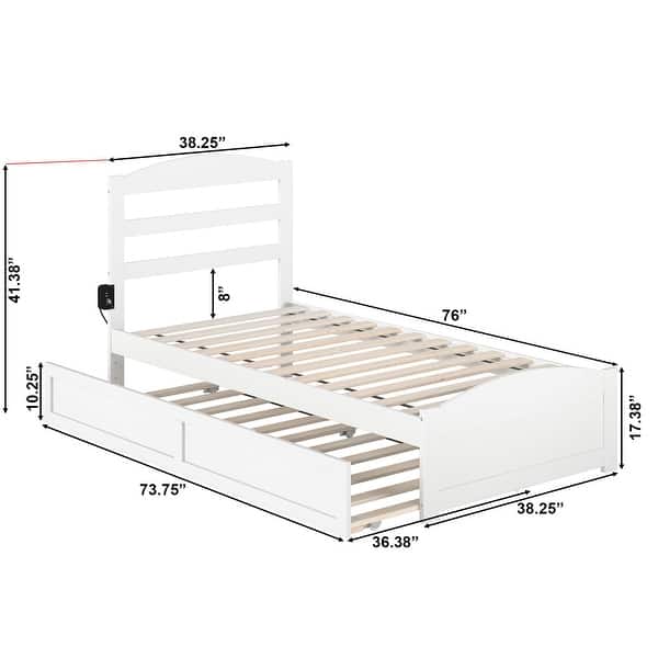 Warren Platform Bed with Footboard and Twin Trundle - On Sale - Bed Bath & Beyond - 34337928
