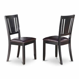 Set of 2 38" Faux Leather Dining Chairs Black - 21x38 - Bed Bath ...