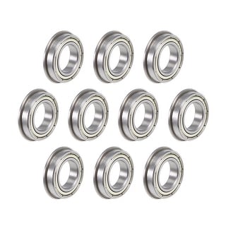 F6000ZZ Flange Ball Bearing 10x26x8mm Shielded Chrome Bearings 10pcs ...