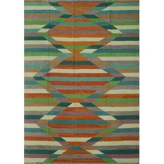Hand-Woven Winchester Kilim Dannelle Rust/Green Rug - 10'0" x 13'9 ...
