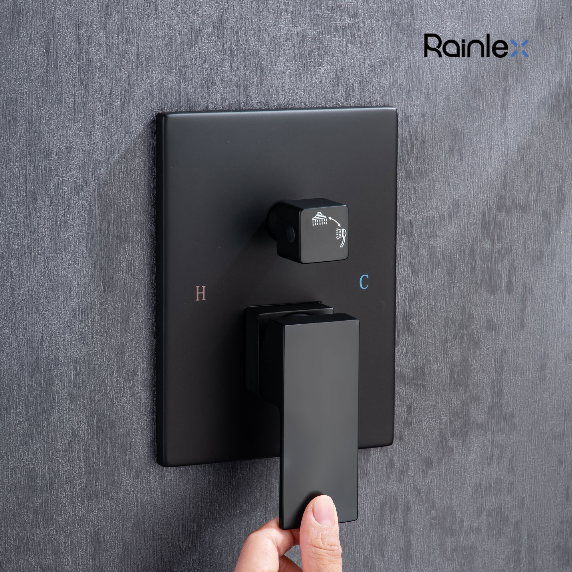 Rainlex Ceiling Mounted Dual Functions 12 Rainfall Shower Head Matte