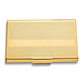 Curata Gold-Tone Brass Textured Business Card Case with Polished ...