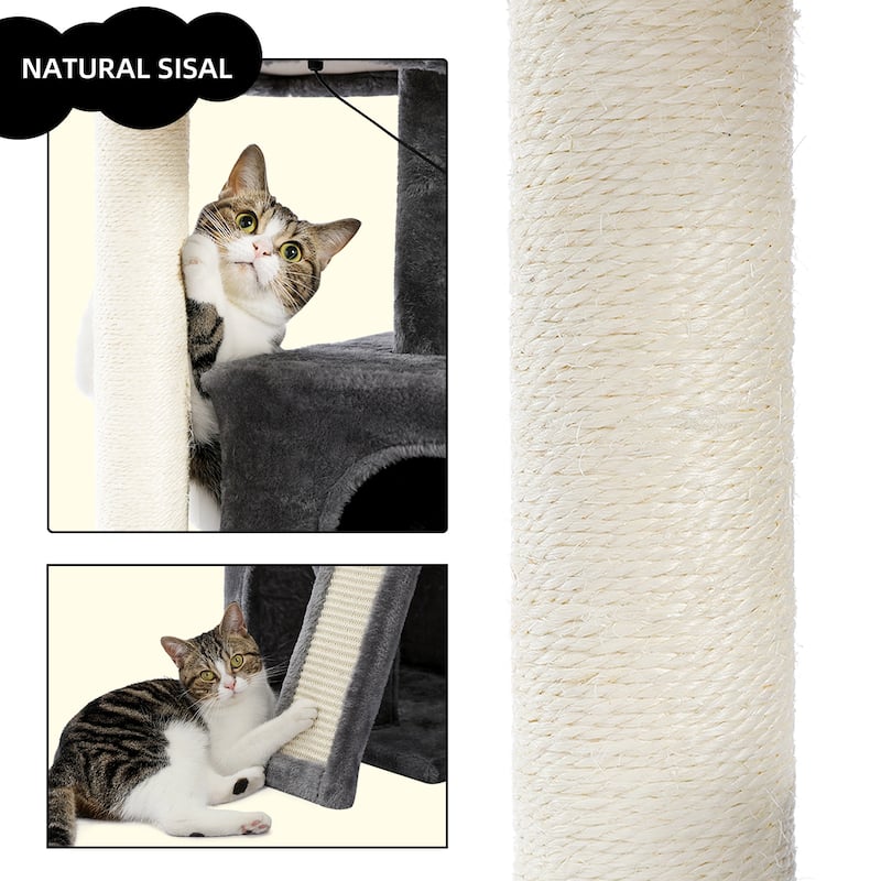 34 Inches Luxury Cat Tree with Double Condos, Spacious Perch, and ...