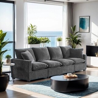 Artsy 110x29" Modular Sectional Sofa with Pure Foam Cushions, Flexible ...