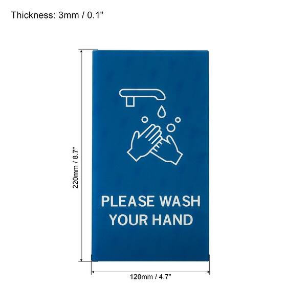 Please Wash Your Hand Sign Acrylic Adhesive Waterproof Label Wall Mount ...