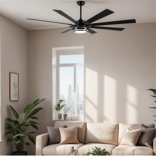 72" Integrated LED Matte Large Smart Ceiling Fan with Remote Control ...