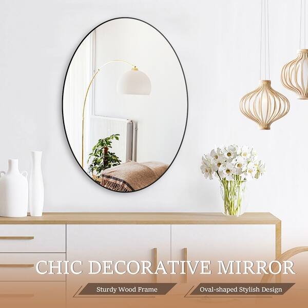 black oval shape mirror