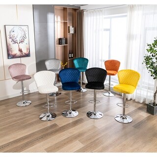 Bar Stools Height Adjustable Swivel Bar Stools with Back (Set of 2 ...