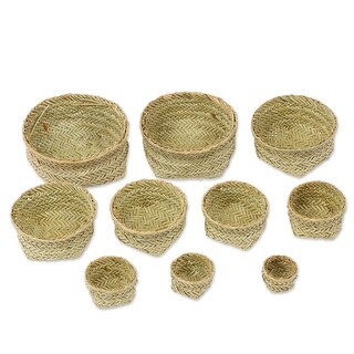 Novica Handmade Naturally Convenient Natural Fiber Nesting Baskets (Set ...