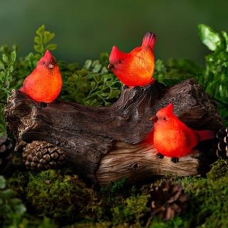 Solar Cardinal Family On Wooden Log Garden Statue - Bed Bath & Beyond ...