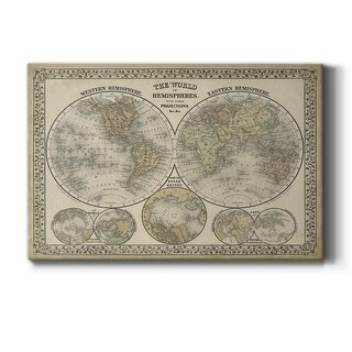 The World in Hemispheres Premium Gallery Wrapped Canvas - Ready to Hang ...