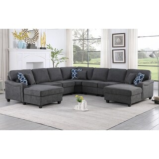 7 Piece Modular Sectional Sofa with Chaise in Dark Gray - Bed Bath ...