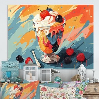 Designart "Red And Orange Gelato Ice Cream II" Desserts Metal Wall Art ...