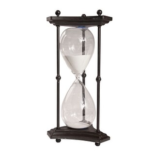 17 Inch Hourglass Accent Decor, Striking and Stylish Black Metal Frame ...