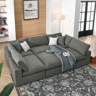 Commix Down Filled Overstuffed Velvet 7-Piece Sectional Sofa - On Sale ...