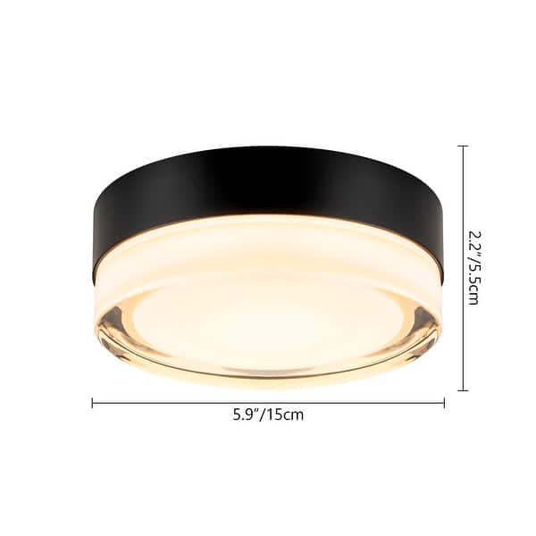 1-Light Modern Black Dome Dimple LED Flush Mount Light Wall Sconce ...