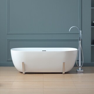 OVE Decors Sayuri 63 in. White Freestanding Bathtub - Bed Bath & Beyond ...