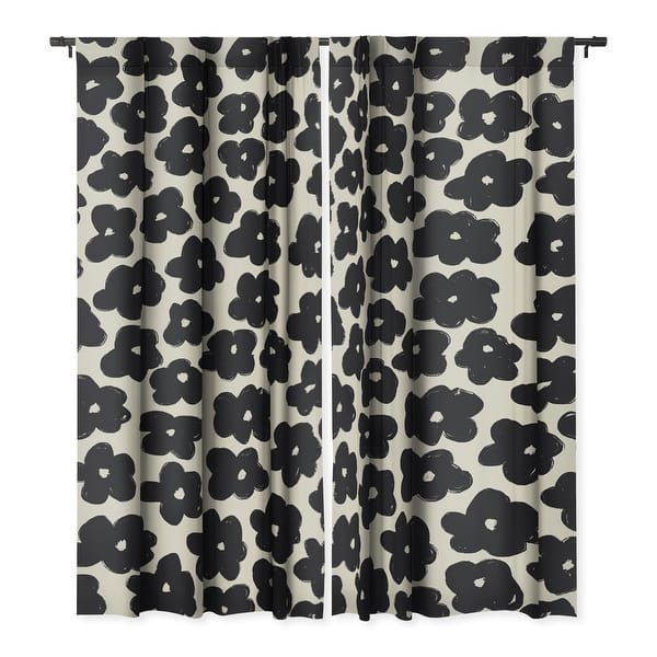 Bohomadic.Studio Black and White Daisy Pattern Blackout Window Curtain ...