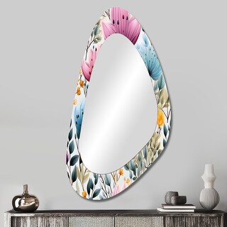 Watercolor Blue Foliage Botanical Pattern I - Abstract Botanical Mirror ...